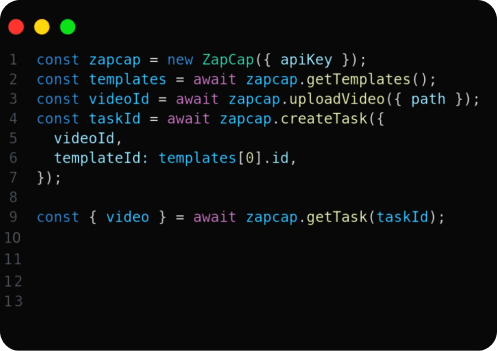 Captioning API — Burn Styled Subtitles Into Video | ZapCap